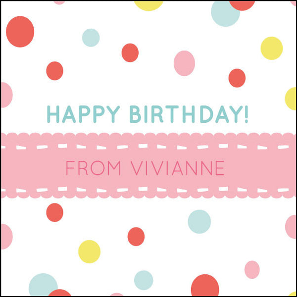 Happy Birthday Confetti Gift Label | Label Circus